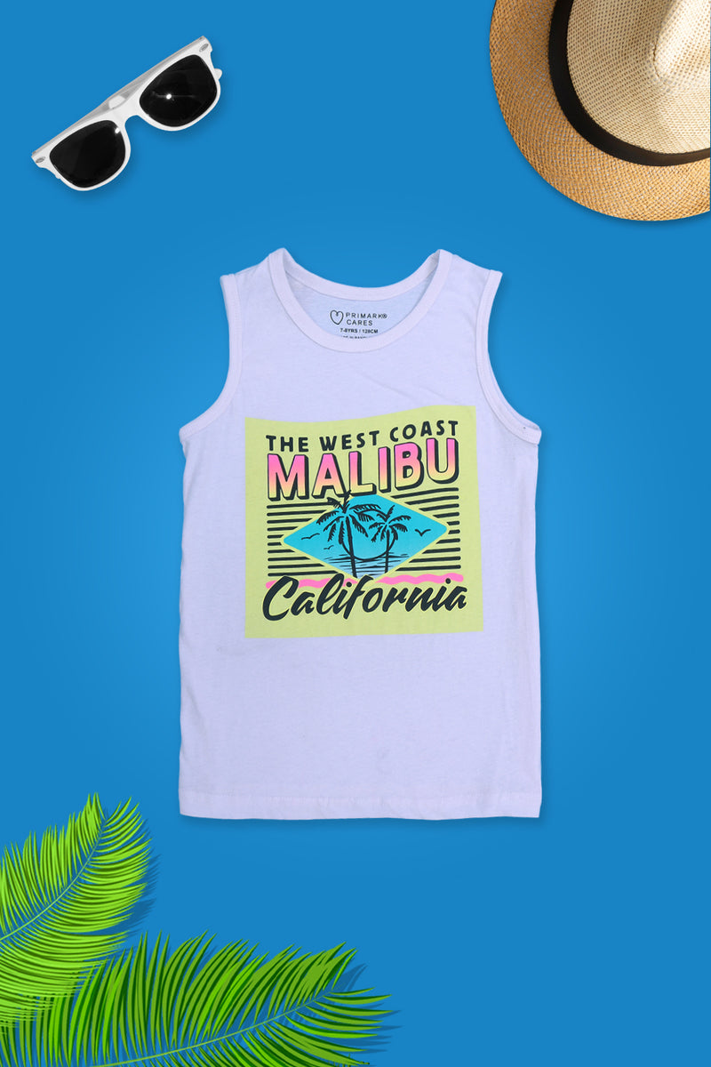 Boys Branded Graphic Sando - White– Expostorepk