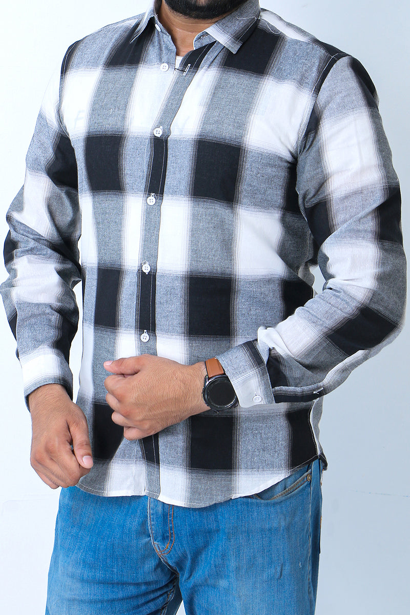 Men Casual Check Shirt ( Black & grey )– Expostorepk